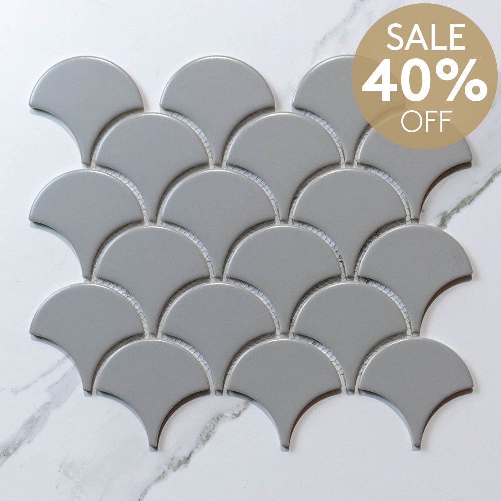 Crystal Grey 74.5x70 Matt Fish Scale (per Sheet)