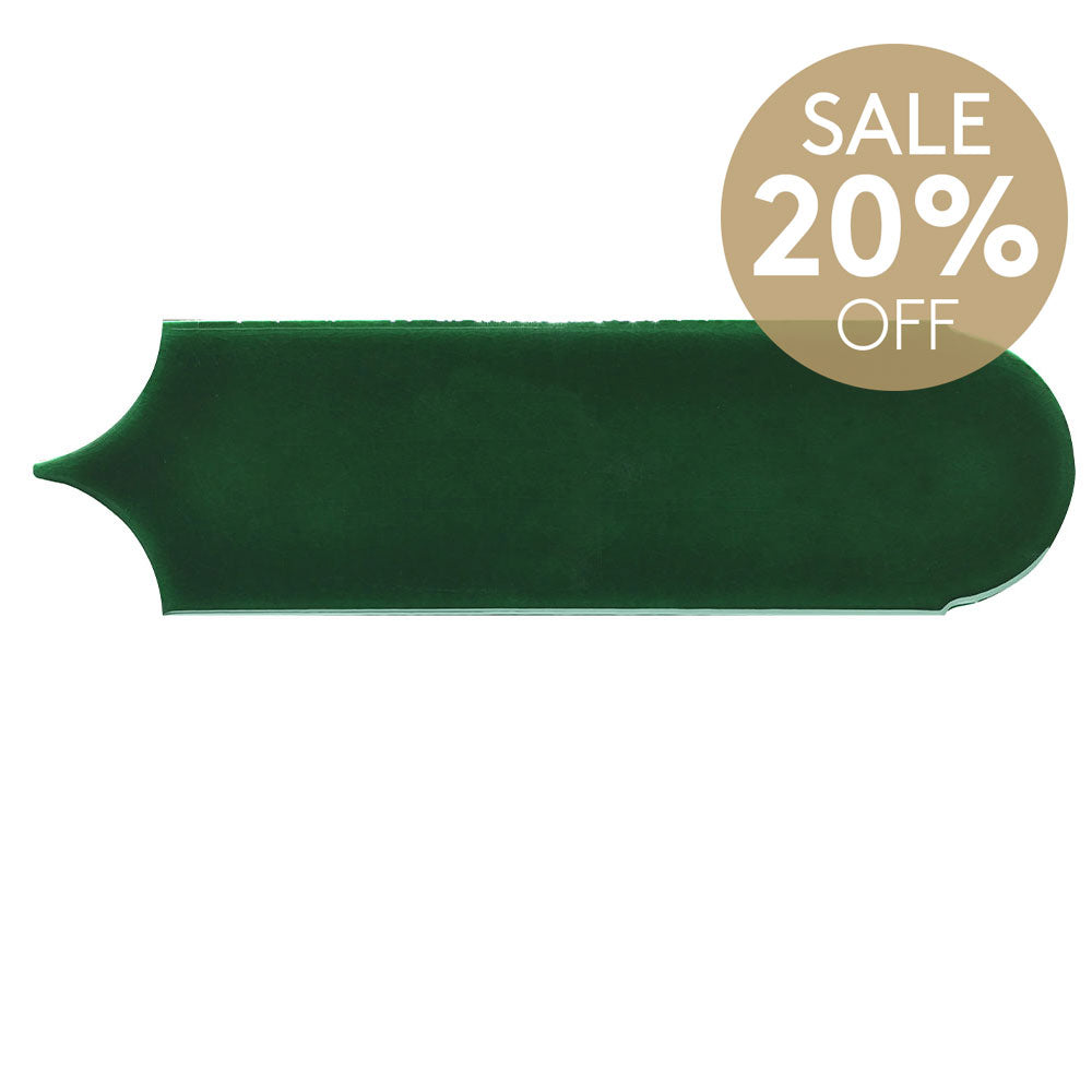 Olympus Hunter Green Feather 85x300 Hand Made Gloss Tile