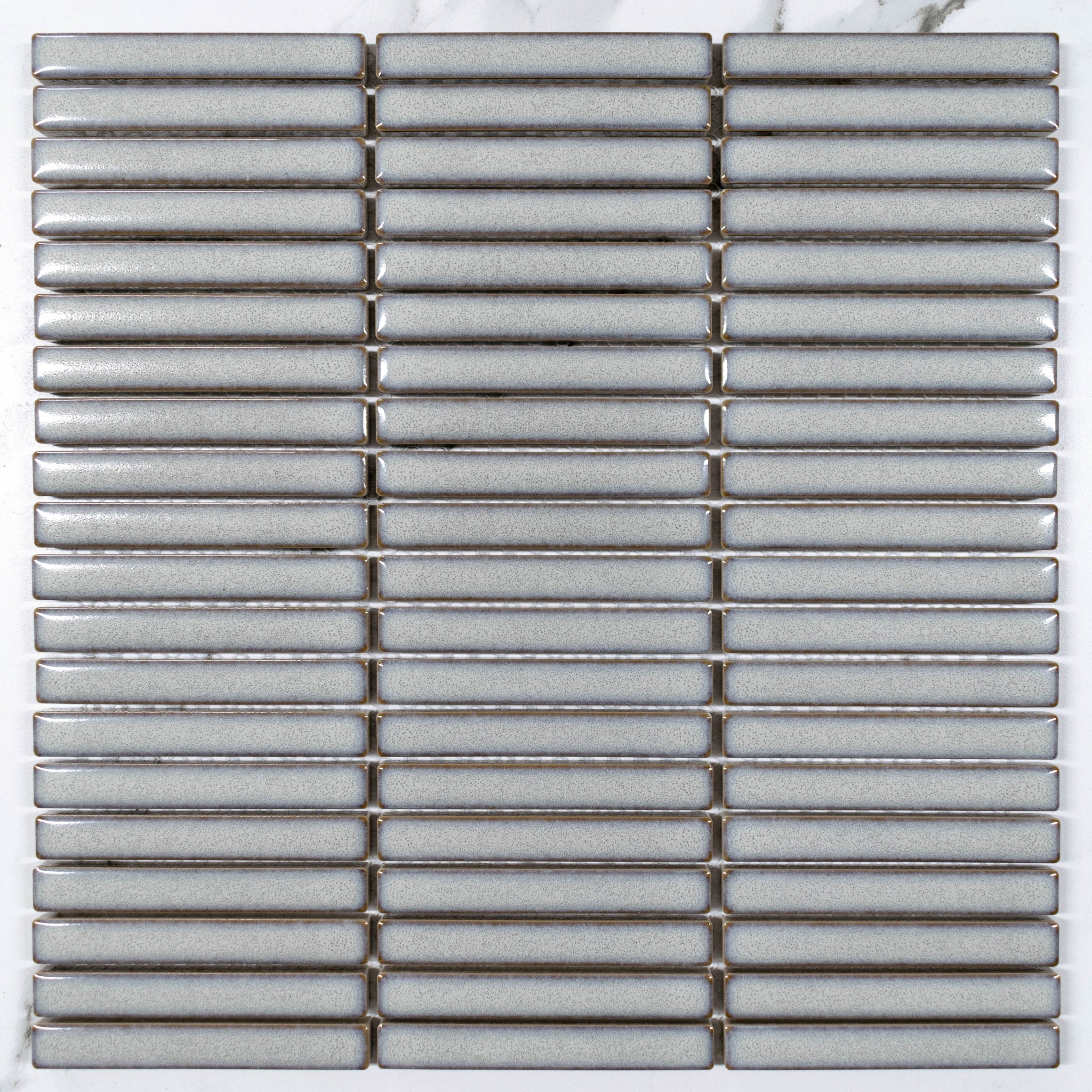 Kyoto Light Grey Kit Kat Gloss Mosaic Tile